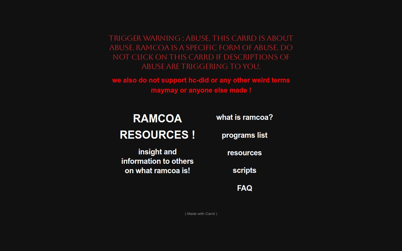 RAMCOA RESOURCES!